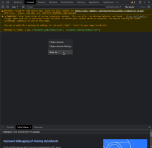 How to download console logs from a website