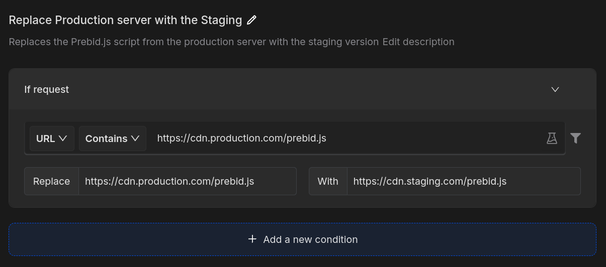 How to load Prebid.js from staging sever on production?